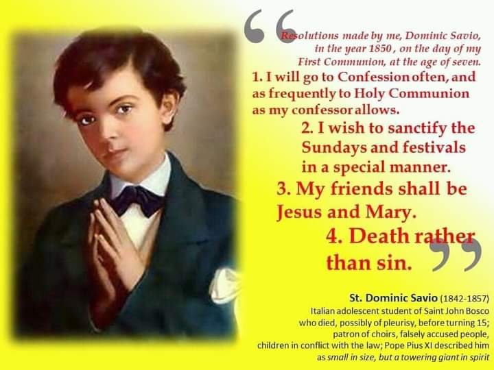 FEAST OF SAINT DOMINIC SAVIO - 6th MAY - Prayers and Petitions