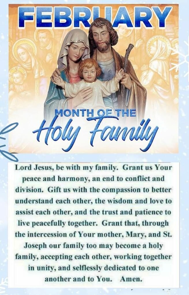 DEVOTION OF THE MONTH OF FEBRUARY, TO THE HOLY FAMILY - Prayers and ...