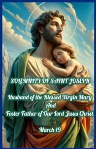 FEAST OF SAINT JOSEPH, HUSBAND OF THE BLESSED VIRGIN MARY – 19th MARCH ...